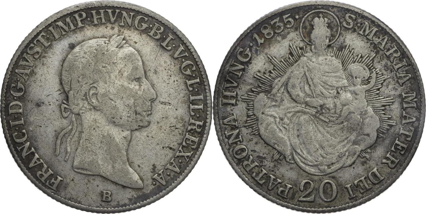 RDR, Ungarn 20 Krajczár 1835 B Franz I. (1745-1765) ss- | MA-Shops