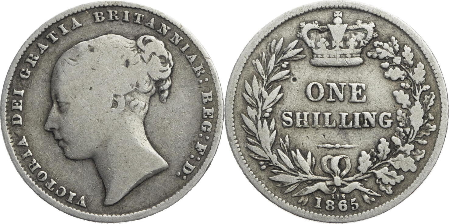 Großbritannien 1 Shilling 1865 Victoria (1837-1901) - Kursmünze (1838 ...