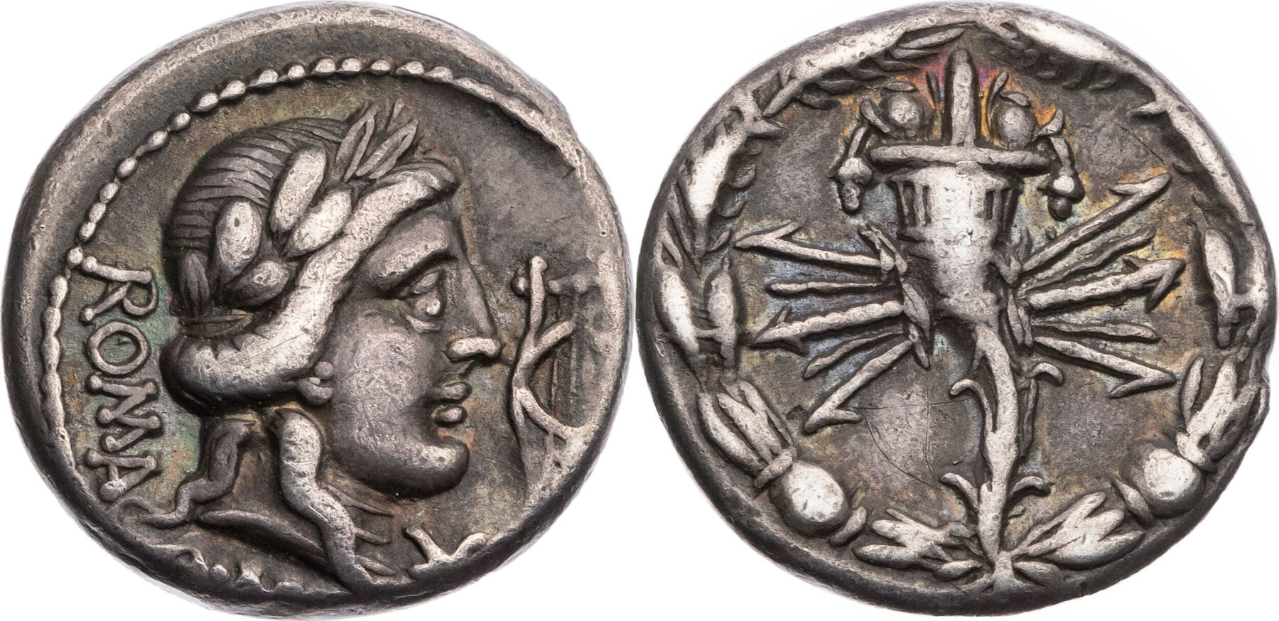 Römische Republik Denar 82-80 v. Chr. Q. Fabius Maximus, Kopf des ...