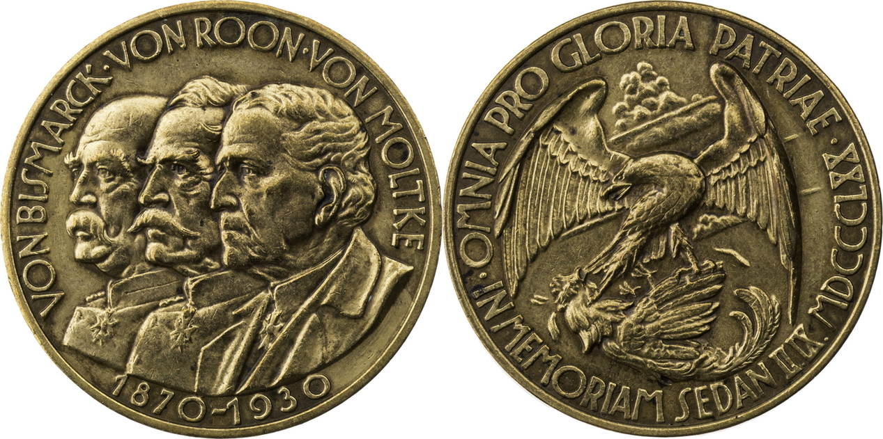 Deutschland Medaille 1930 Auf die Schlacht von Sedan: von Bismarck, von ...