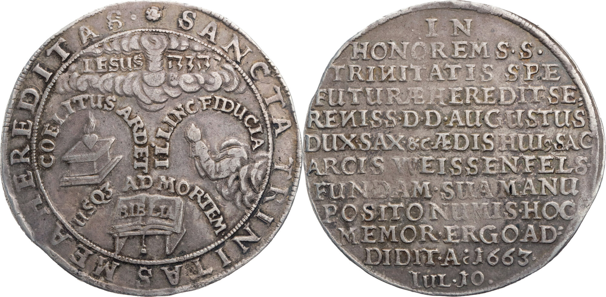 Sachsen-Weissenfels Taler 1663 August (1638-1680), auf die ...