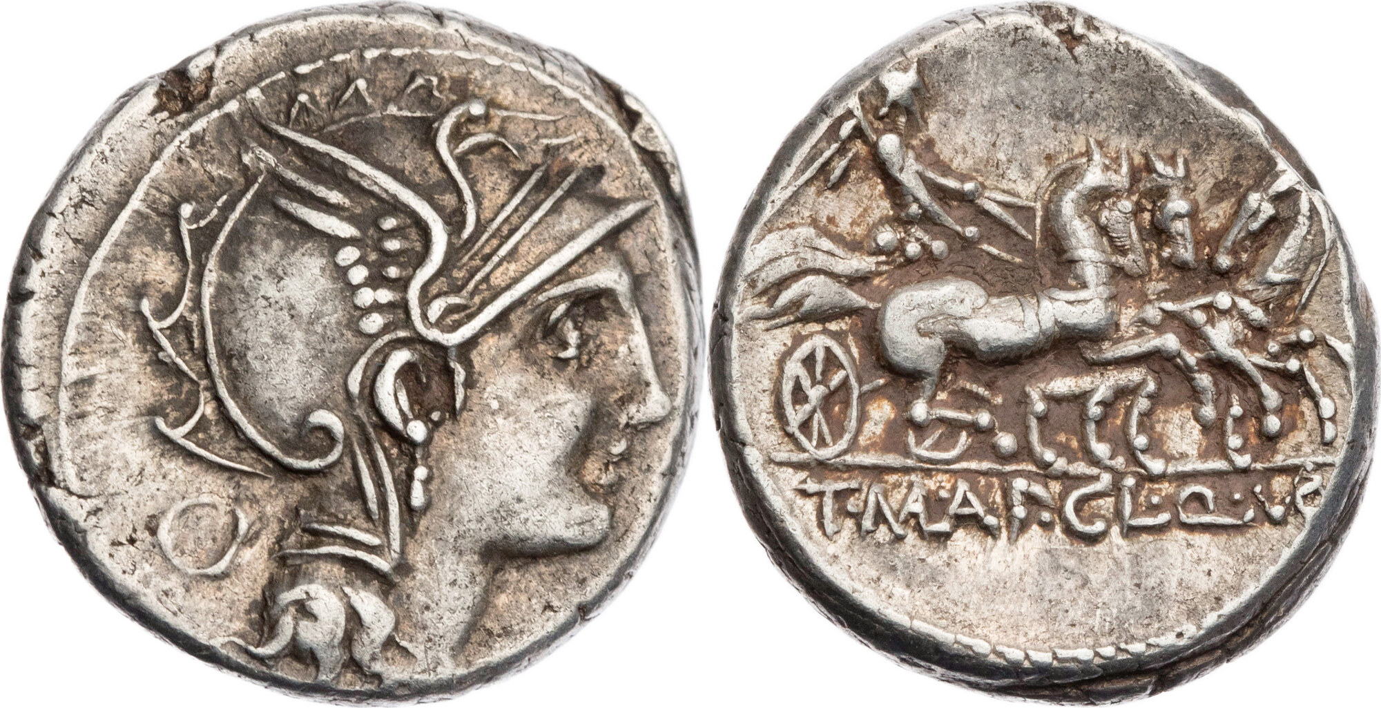 Römische Republik Denar 111/110 v. Chr. Appius Claudius Pulcher, Kopf ...