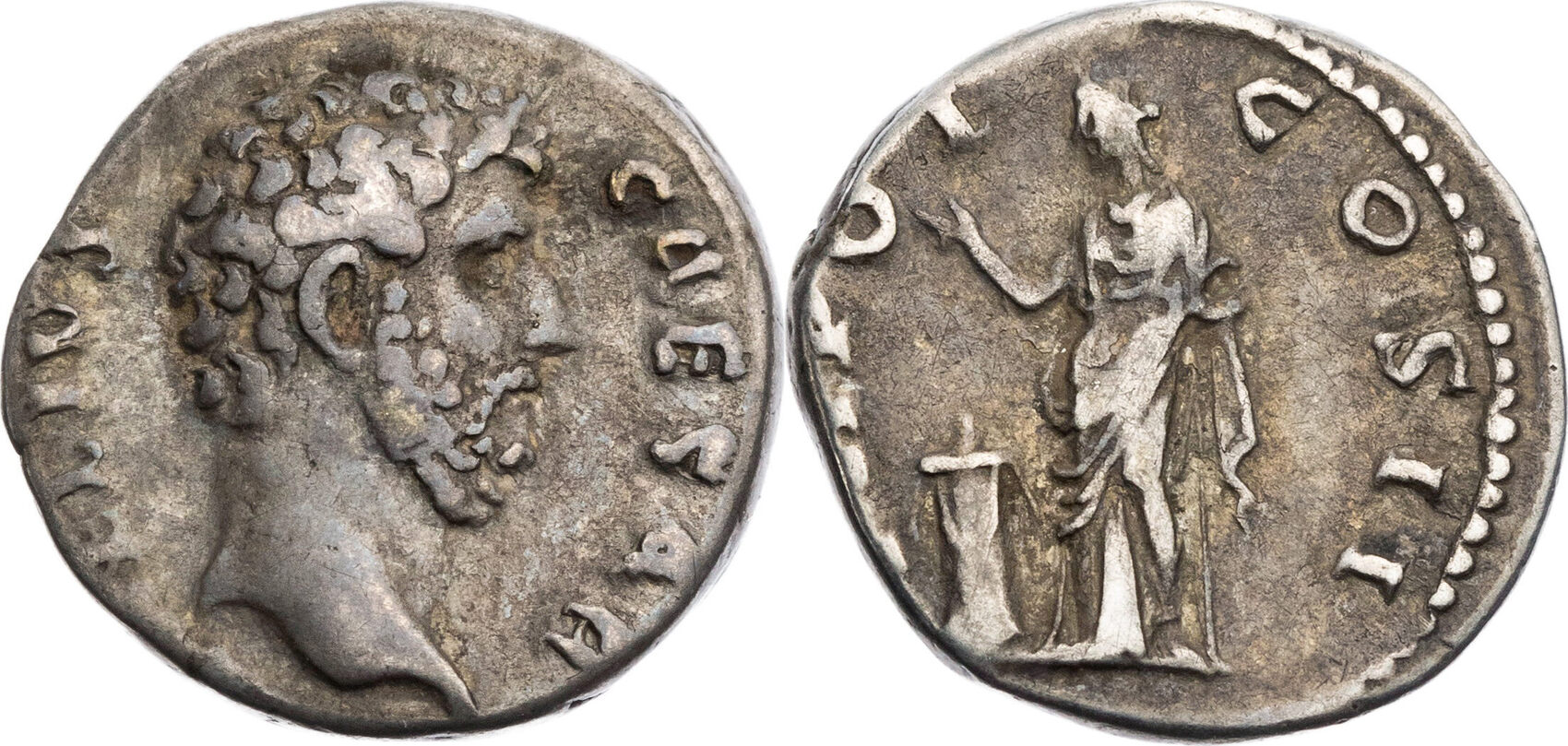 Römische Kaiserzeit Denar 137 n. Chr. Aelius Caesar, Kopf / Pietas an ...