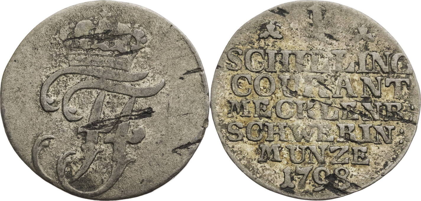 Mecklenburg-Schwerin 1 Schilling 1798 Friedrich II. (1756-1785) s-ss | MA-Shops