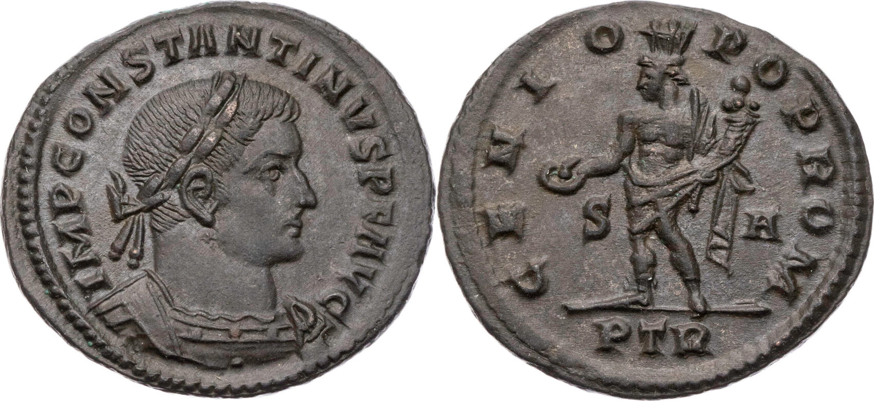 Römische Kaiserzeit Follis 307-308 n. Chr. Constantinus I., Trier ...
