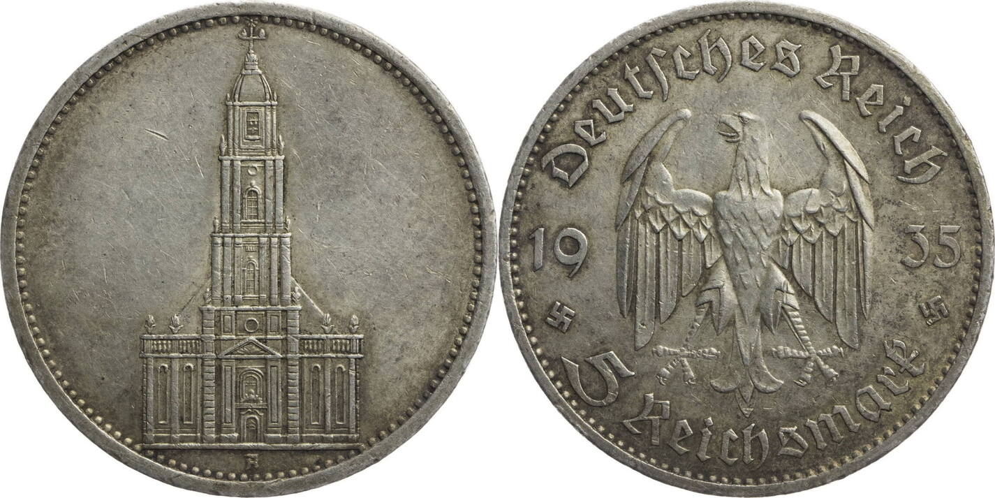 Drittes Reich 5 Reichsmark 1935 A Garnisonkirche o. Datum - Kursmünze ...
