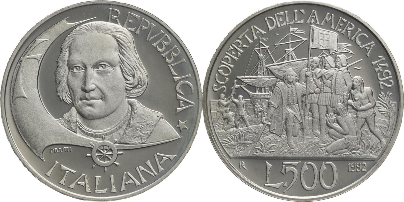 Italien 500 Lire 1992 R 500 Jahre Amerika - Die Landung PP | MA-Shops