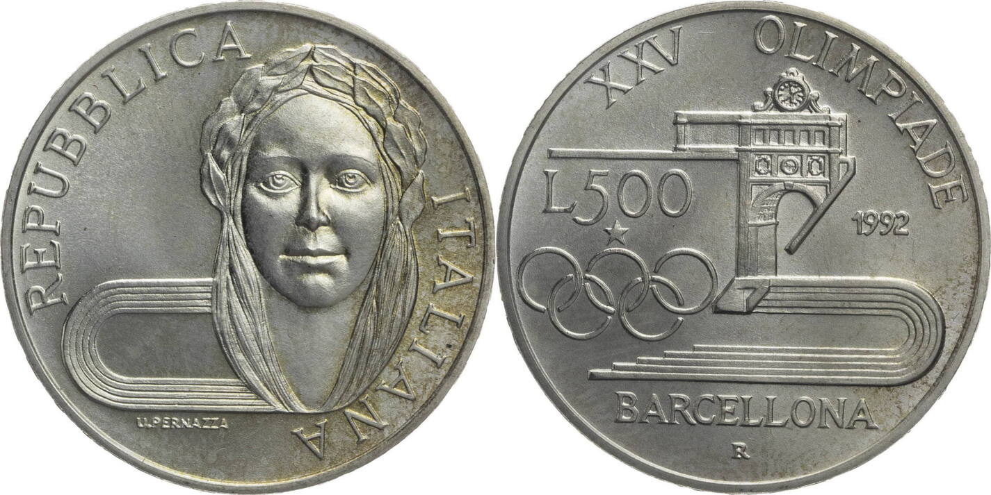 Italien 500 Lire 1992 R Olympische Spiele 1992 in Barcelona vz-st | MA-Shops