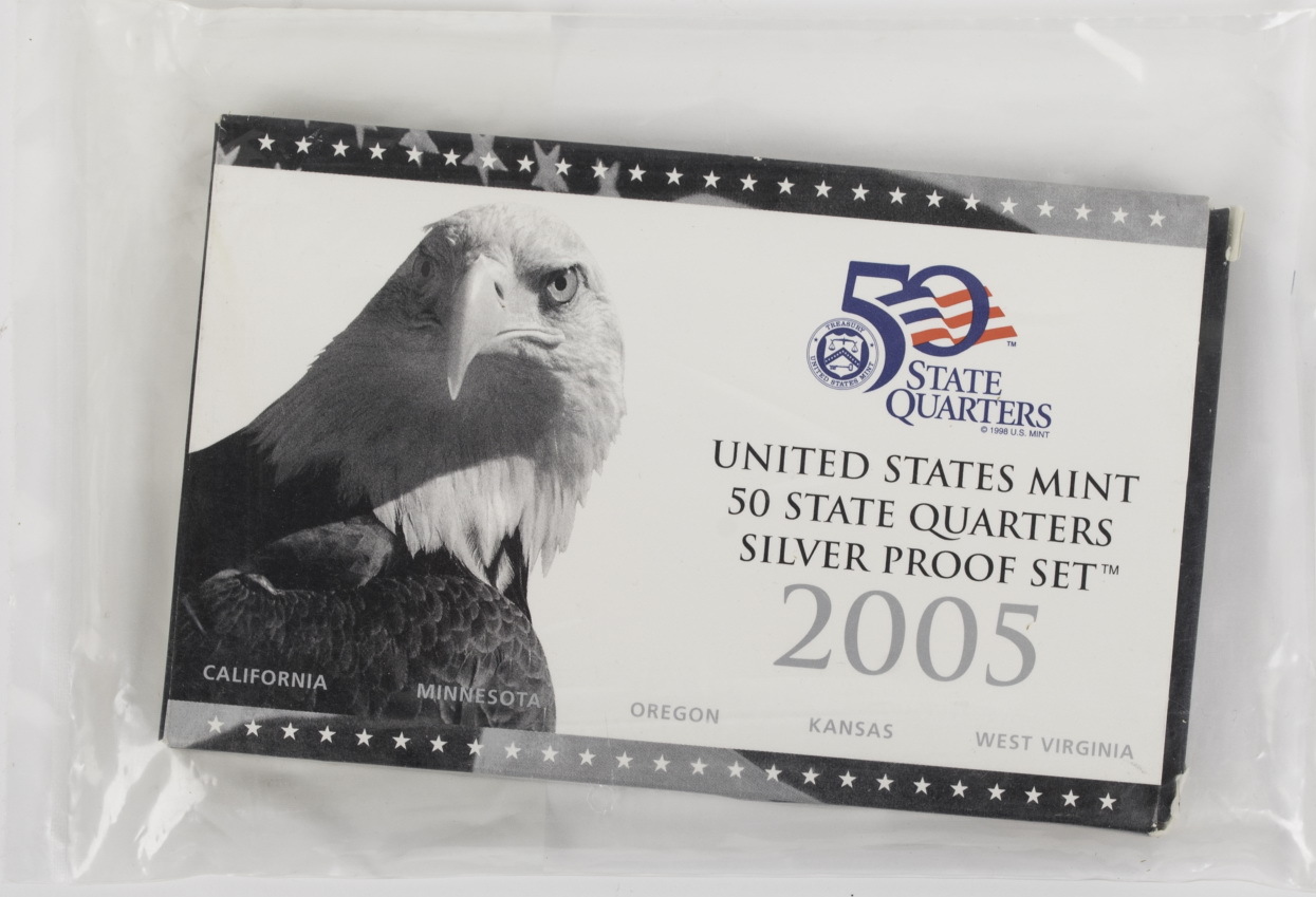 USA 5 x 1/4 Dollar 2005 50 State Quarter Silver Proof Set | MA-Shops
