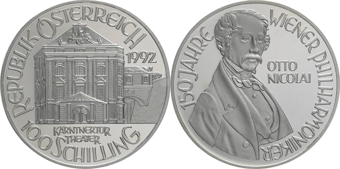 Österreich 100 Schilling 1992 150 Jahre Wiener Philharmonie / Otto ...