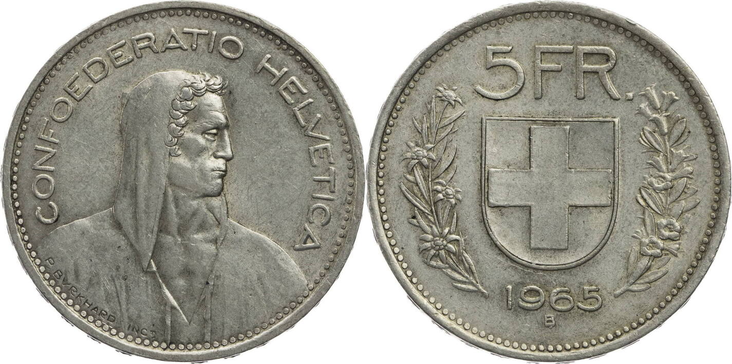 Schweiz 5 Franken 1965 B Alphirt - Kursmünze (1931-1969) ss-vz | MA-Shops