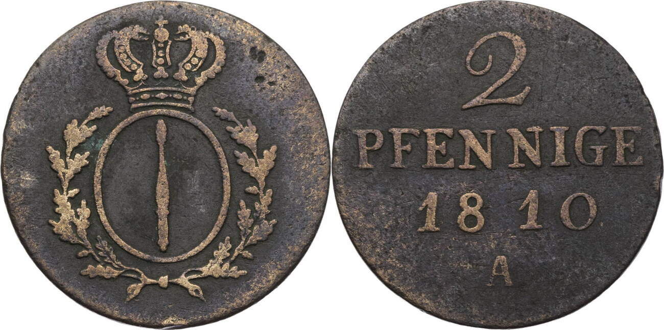 Preussen, Königreich 2 Pfennige 1810 A Friedrich Wilhelm III. (1797 ...