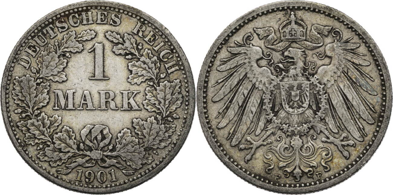Kaiserreich 1 Mark 1901 F Kursmünze (1891-1916) ss | MA-Shops