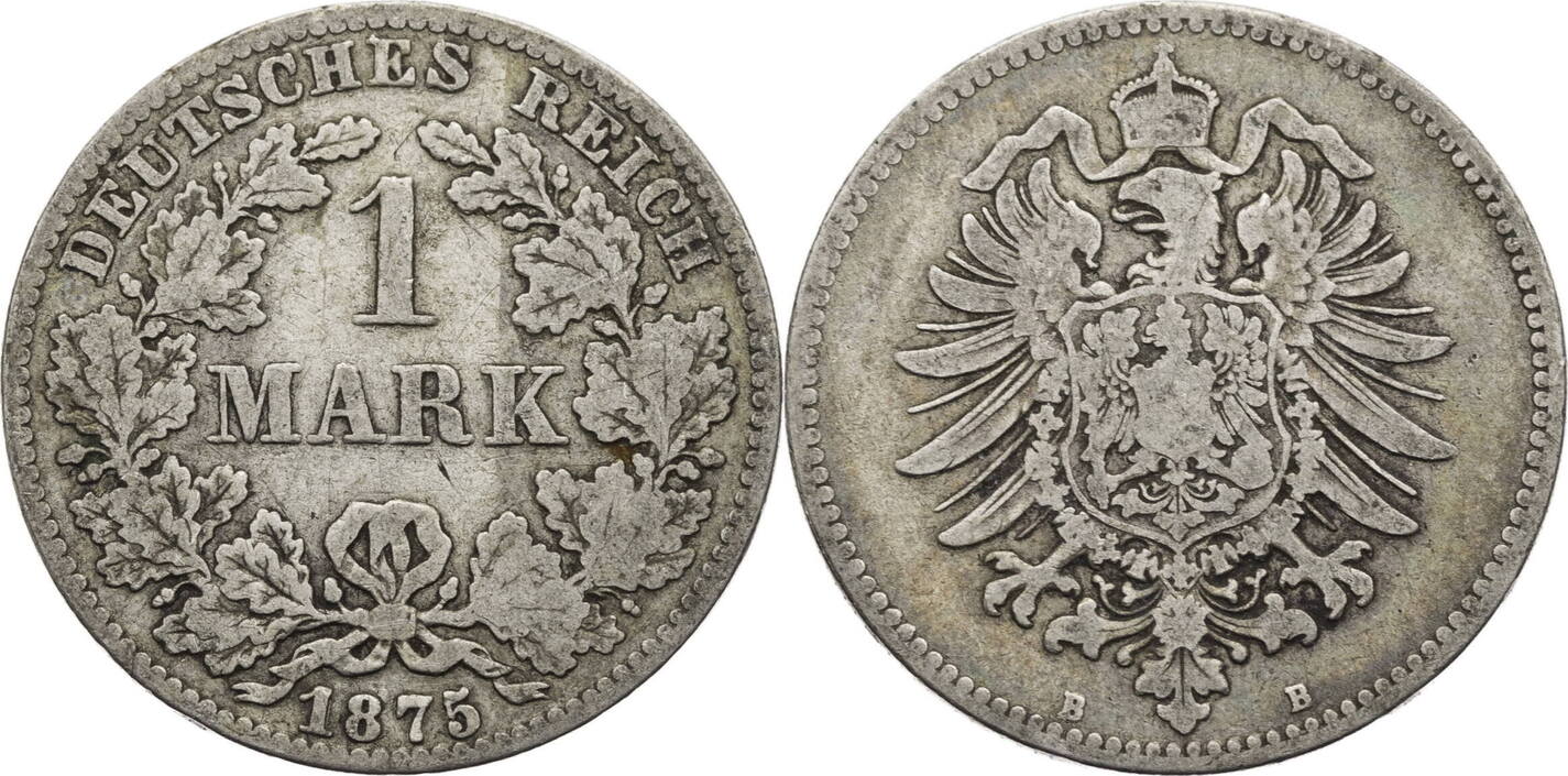 Kaiserreich 1 Mark 1875 B Kursmünze (1873-1887) schön | MA-Shops