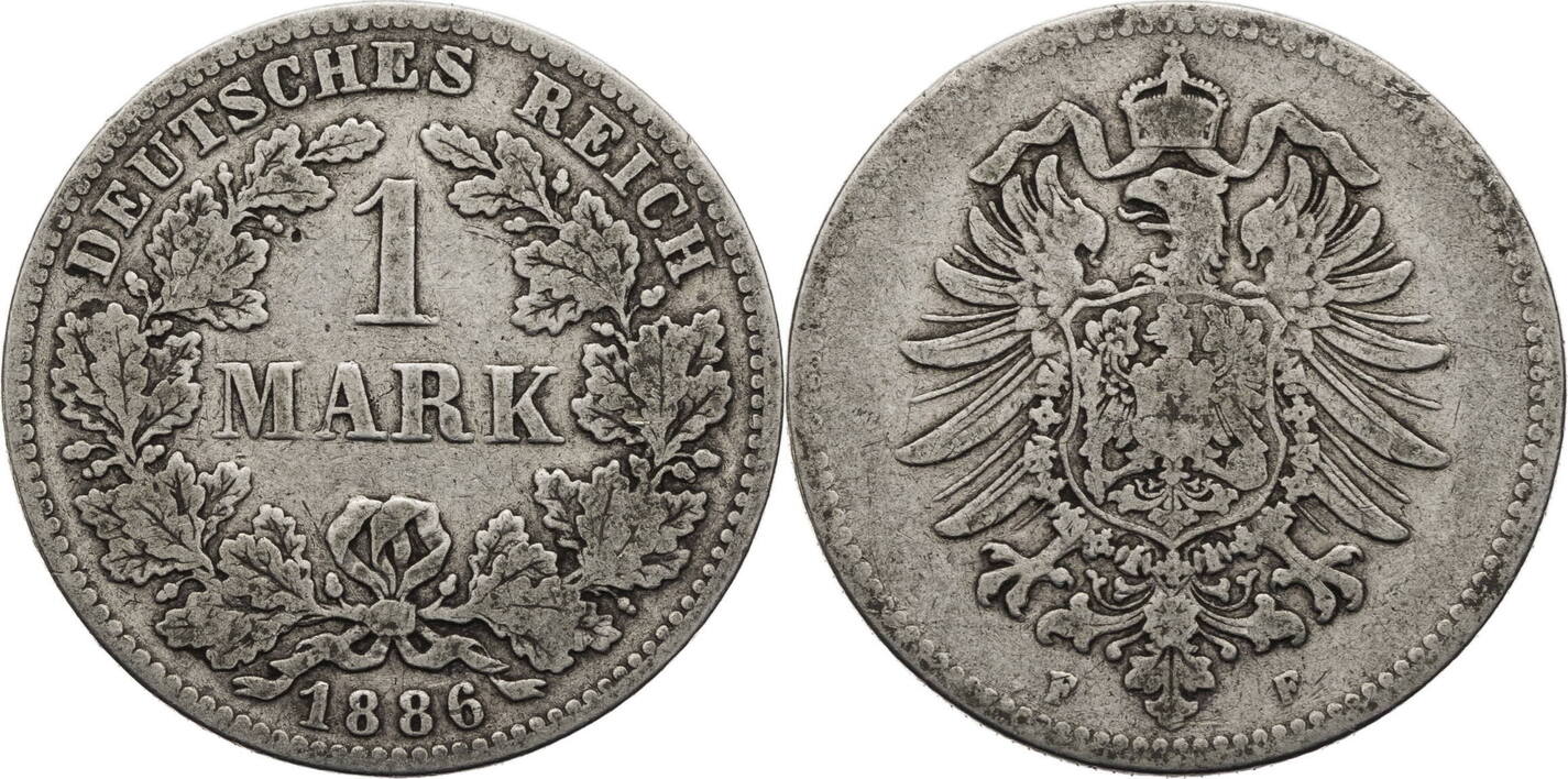 Kaiserreich 1 Mark 1886 F Kursmünze (1873-1887) schön | MA-Shops
