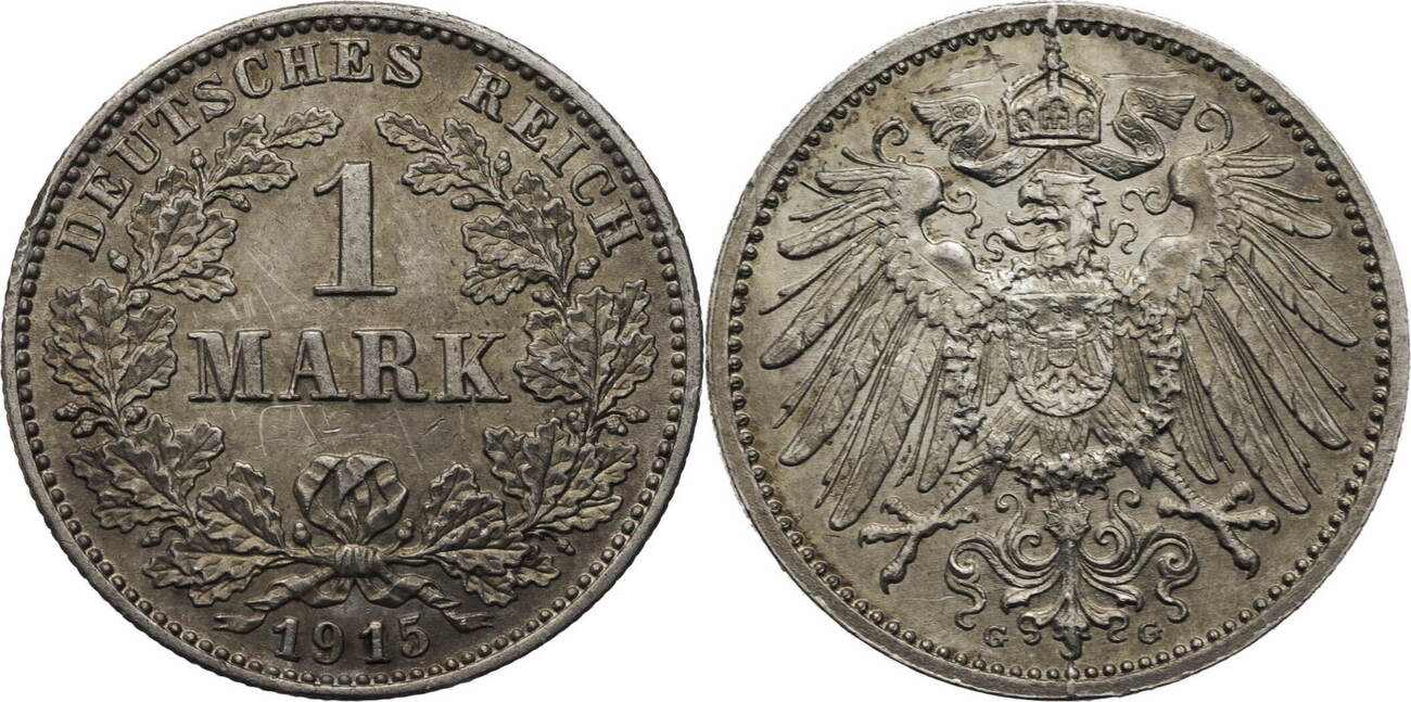 Kaiserreich 1 Mark 1915 G Kursmünze (1891-1916) ss-vz | MA-Shops