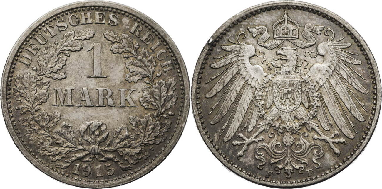 Kaiserreich 1 Mark 1915 F Kursmünze (1891-1916) ss | MA-Shops