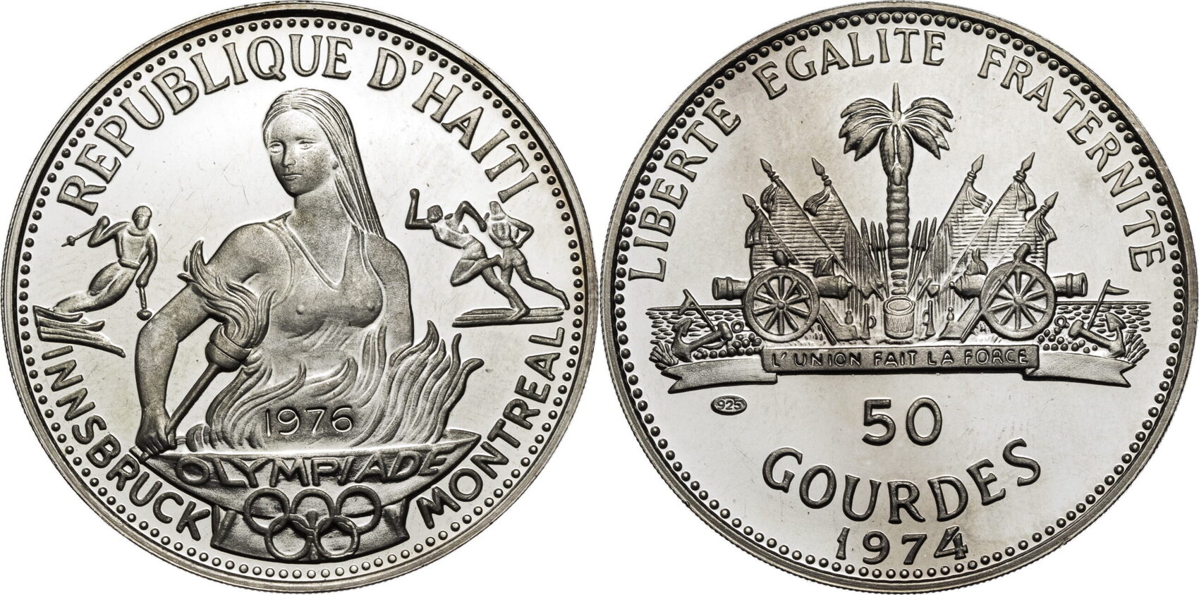 Haiti 50 Gourdes 1974 Auf die Olympiade 1976 PP berührt | MA-Shops