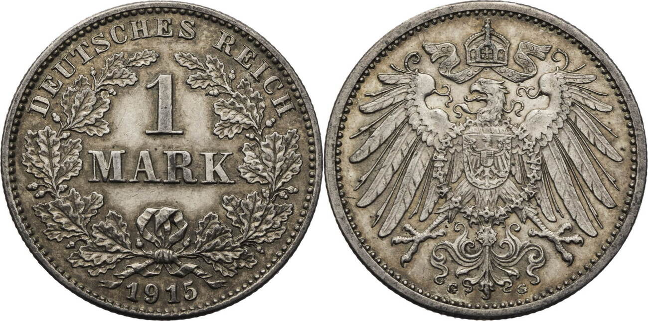 Kaiserreich 1 Mark 1915 G Kursmünze (1891-1916) ss | MA-Shops