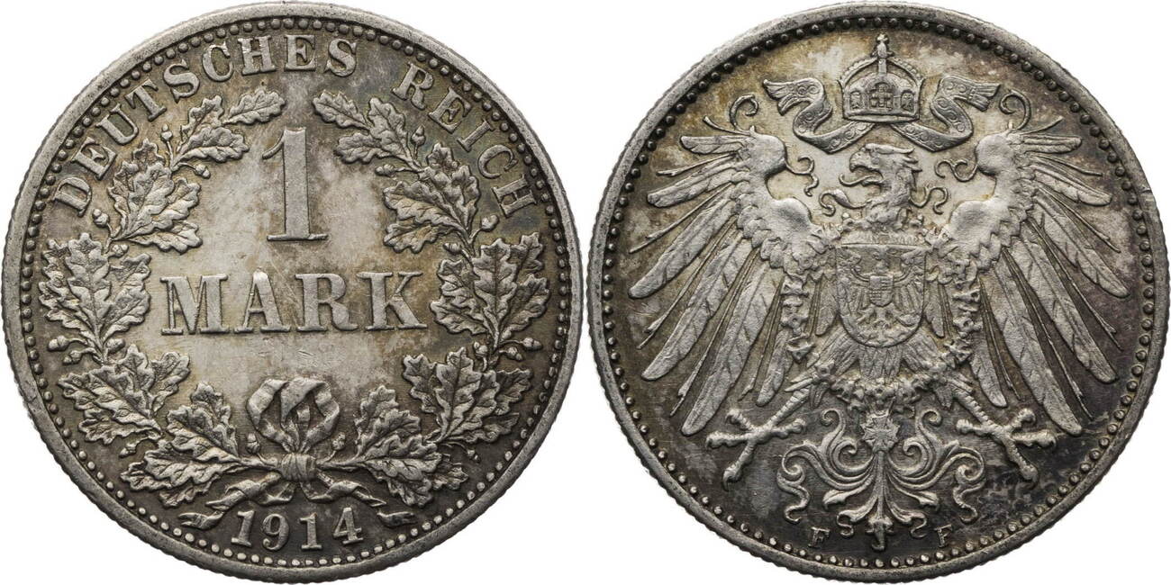 Kaiserreich 1 Mark 1914 F Kursmünze (1891-1916) ss-vz | MA-Shops