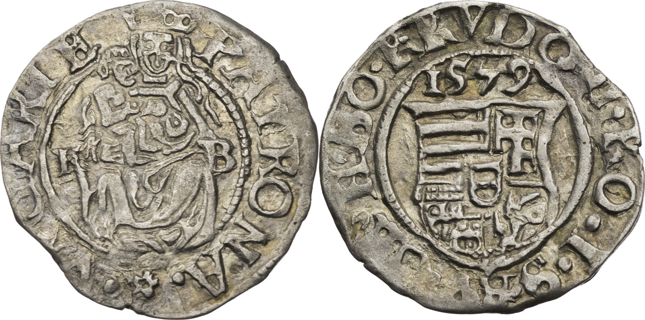 Ungarn Denar 1579 KB Rudolf II. (1576-1608) ss | MA-Shops