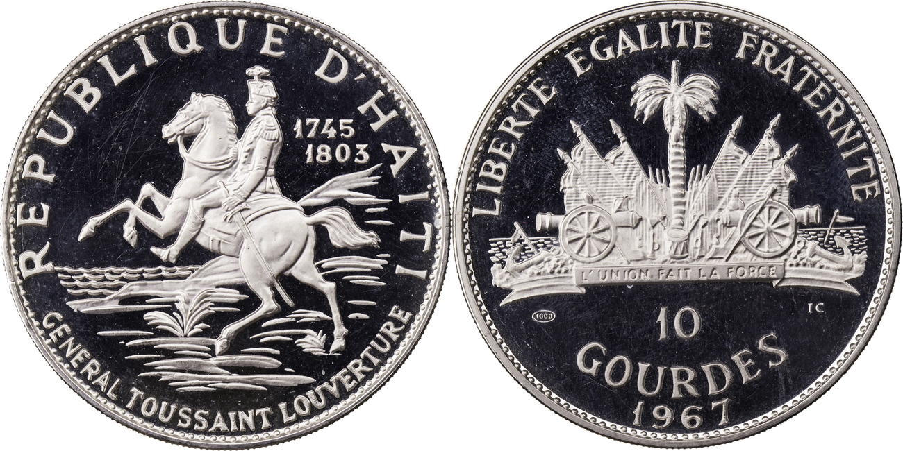 Haiti 10 Gourdes (10 HTG) 1967 10. Jahrestag der Revolution - General ...