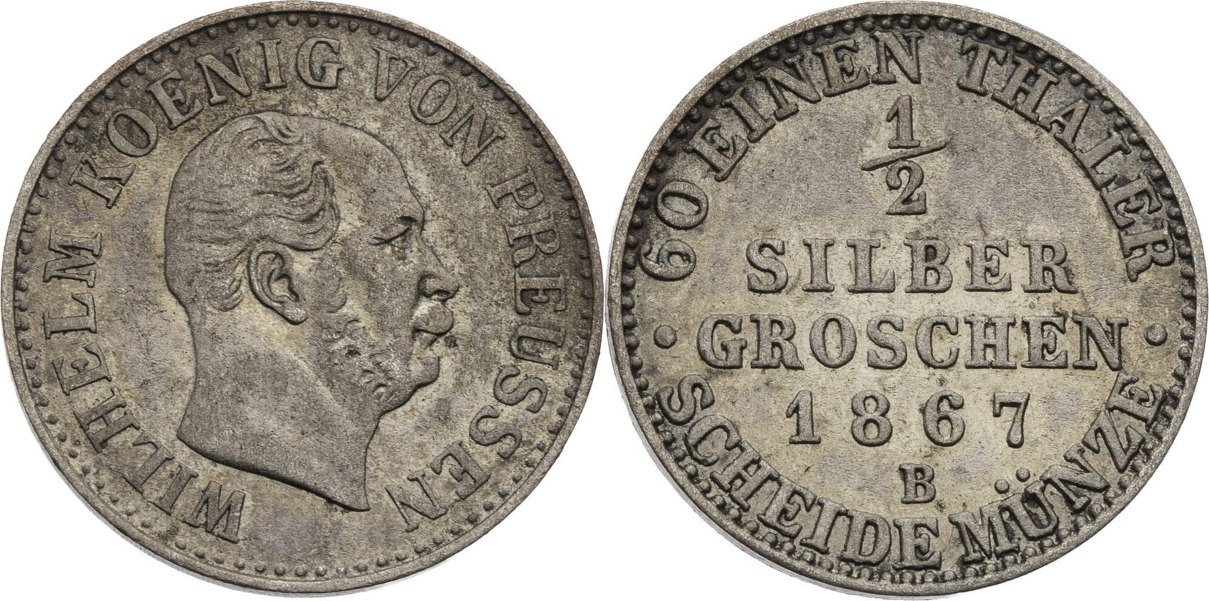 Preussen, Königreich ½ Silbergroschen 1867 B Wilhelm I. (1861-1888 ...