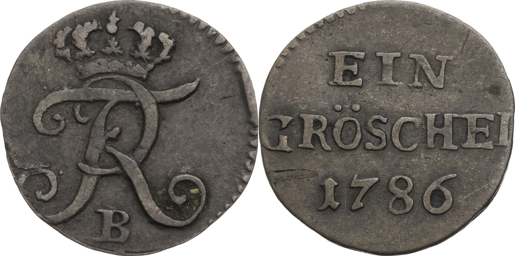 Brandenburg-Preussen 1 Gröschel 1786 Friedrich II. (1740-1786) s-ss ...