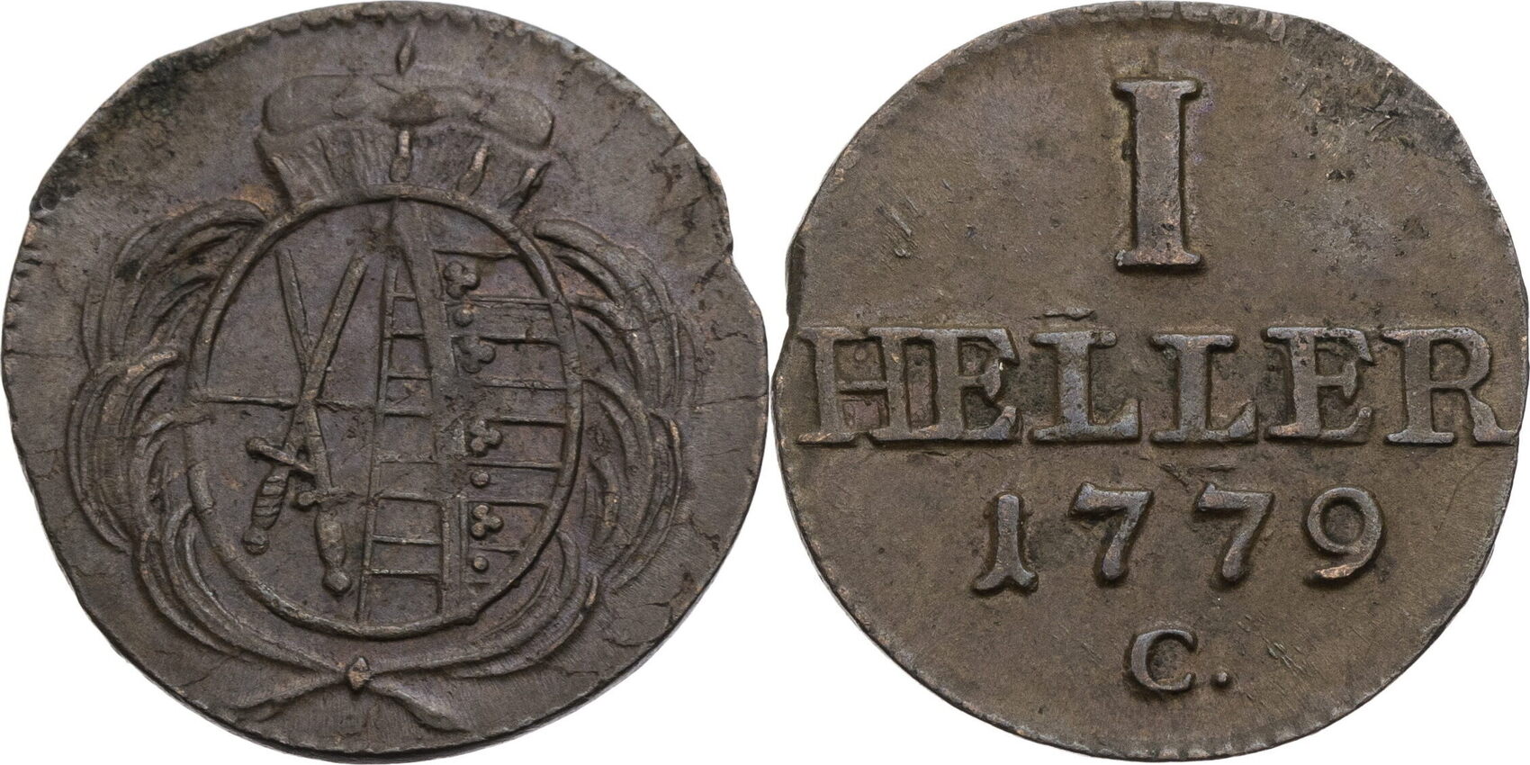 Sachsen, Albertinische Linie 1 Heller 1779 C Friedrich August III. (1763-1806) ss-vz | MA-Shops