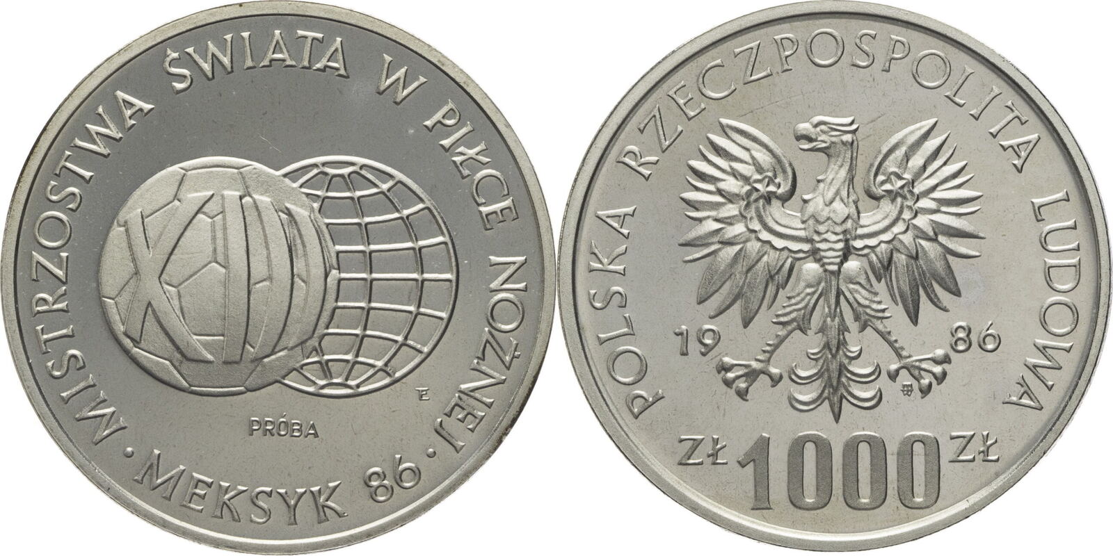 Polen 1000 Zloty Auf Die Fu ballweltmeisterschaft 1986 Probe PP In Polen 1000 Zloty Auf Die Fu ballweltmeisterschaft 1986 Probe PP In