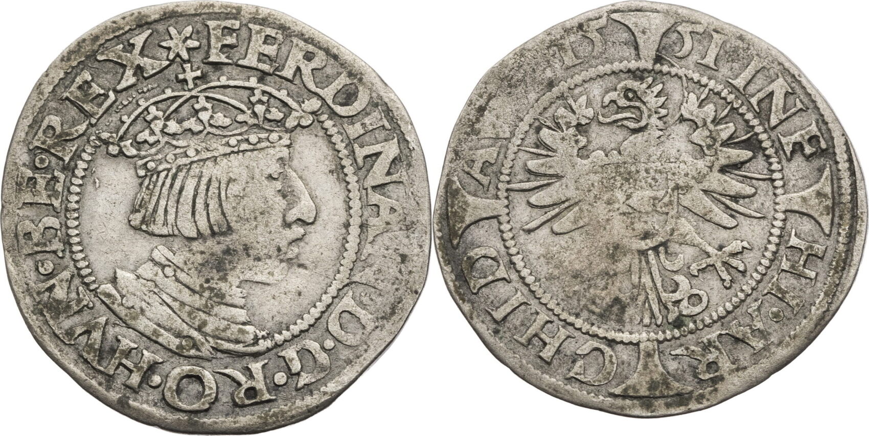 RDR, Habsburg 3 Kreuzer 1551 Ferdinand I. (1519-1564) Wien ss | MA-Shops