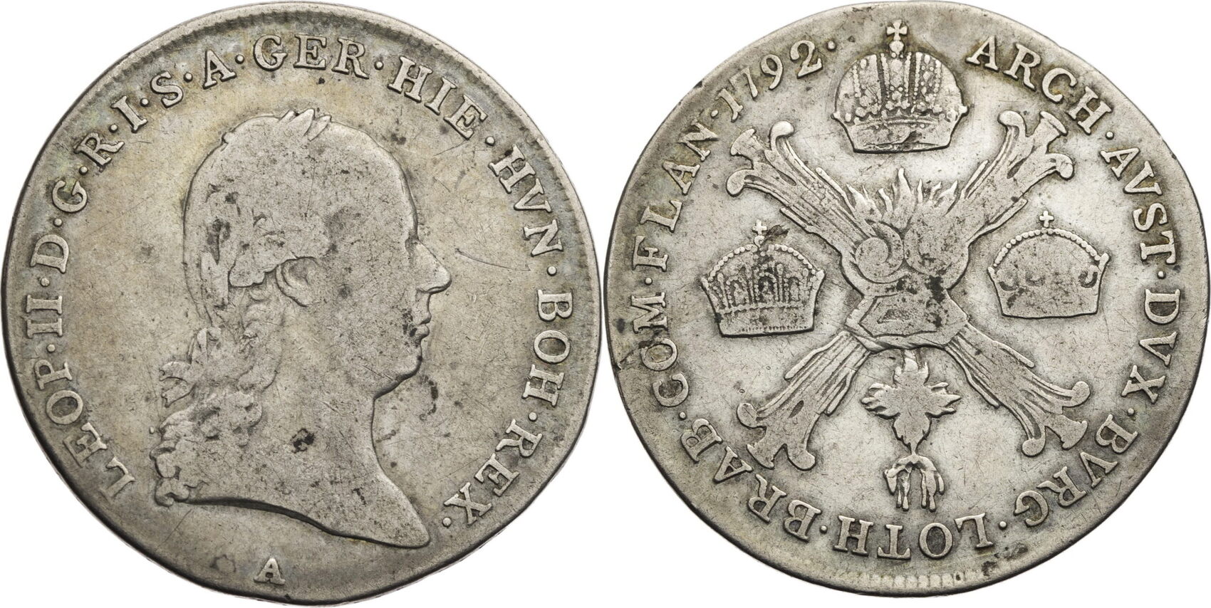 RDR, Haus Habsburg ¼ Kronentaler 1792 A Leopold II. (1790-1792) ss- | MA-Shops