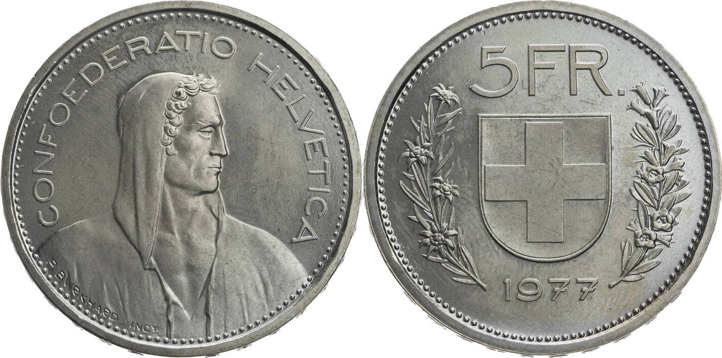 Schweiz 5 Franken 1977 B Alphirt - Kursmünze (1968-) PP | MA-Shops