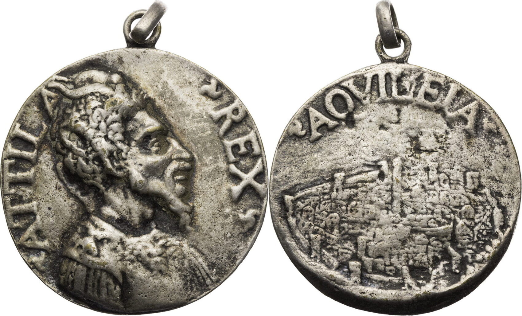 Italien, Aquileia Medaille o.J. auf Attila, König d. Hunnen (433-453 ...