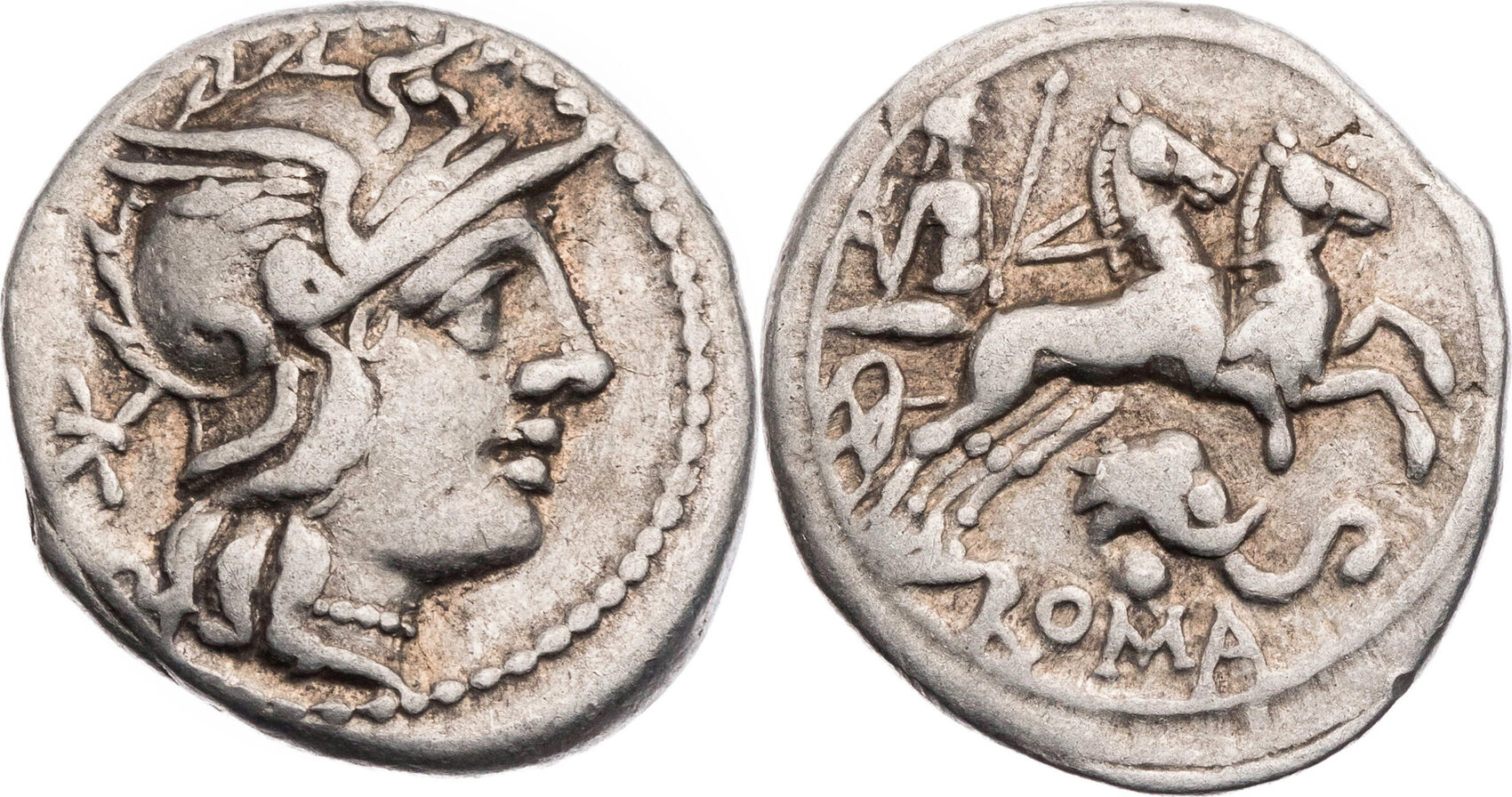 Römische Republik Denar 128 v. Chr. L. Caecilius Metellus Diadematus ...