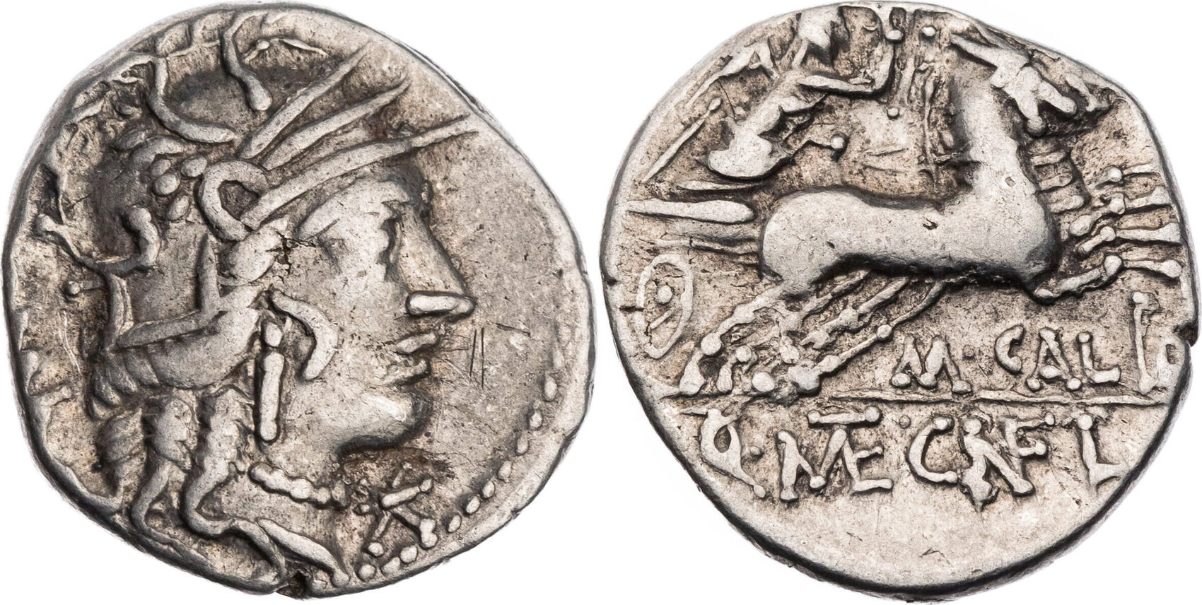 Römische Republik Denar 117/116 v. Chr. M. Calidius, Q. Metellus und Cn ...
