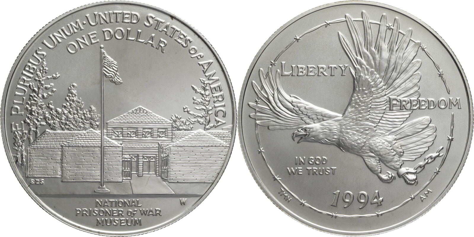 USA 1 Dollar 1994 W National Prisoner of War Museum Proof (gekapselt ...