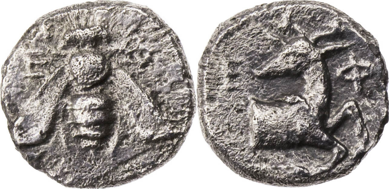 Ionien Trihemiobol 390-380 v. Chr. Ephesos, Biene / Hirschprotome ss ...