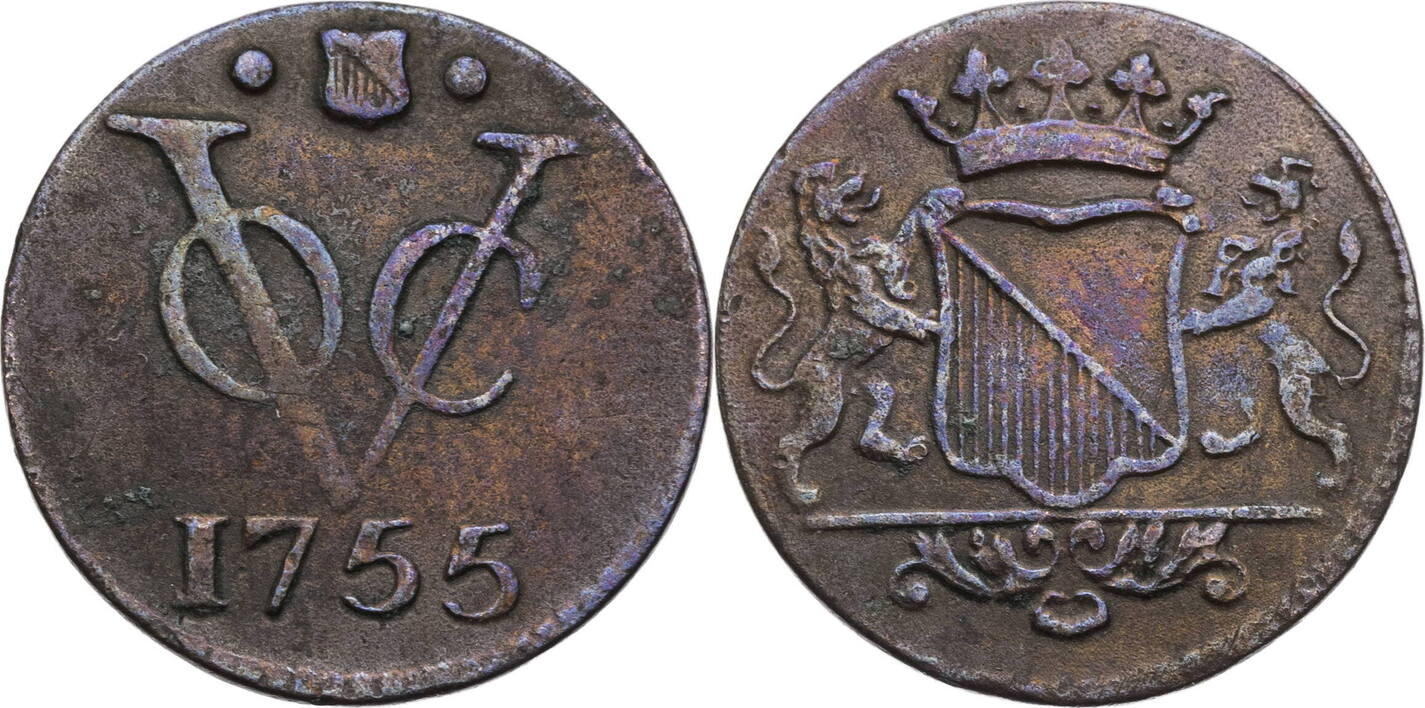 Niederländisch-Ostindien 1 Duit 1755 VOC - Vereenigde Oost-Indische Compagnie Utrecht (1741-1794 ...
