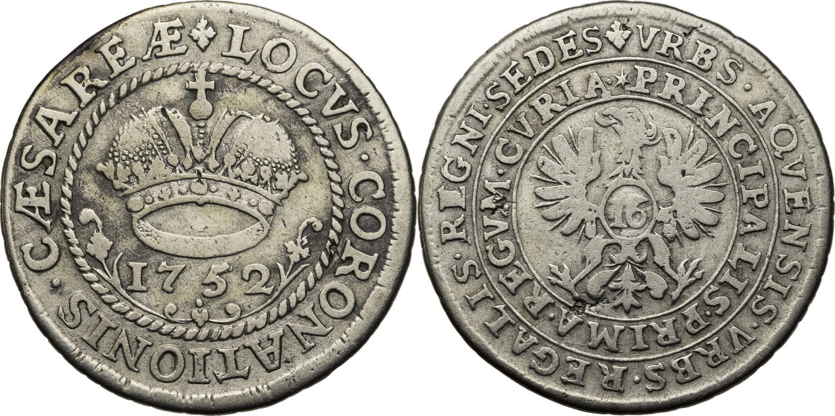 Aachen, Stadt 16 Mark 1752 Ratszeichen ss- | MA-Shops