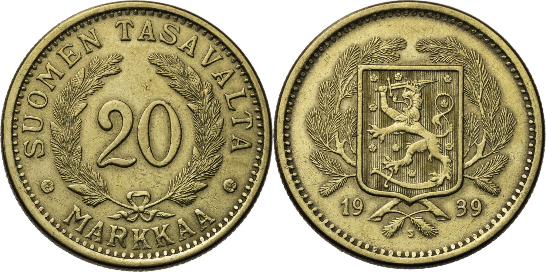 Finnland 20 Markkaa 1939 S Kursmünze (1931-1939) ss | MA-Shops