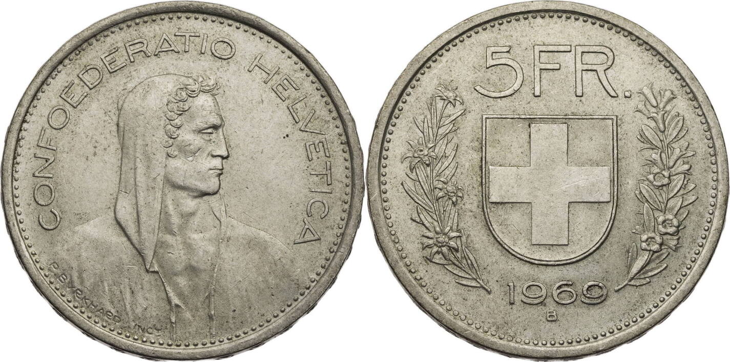 Schweiz 5 Franken 1969 B Alphirt - Kursmünze (1931-1969) ss | MA-Shops