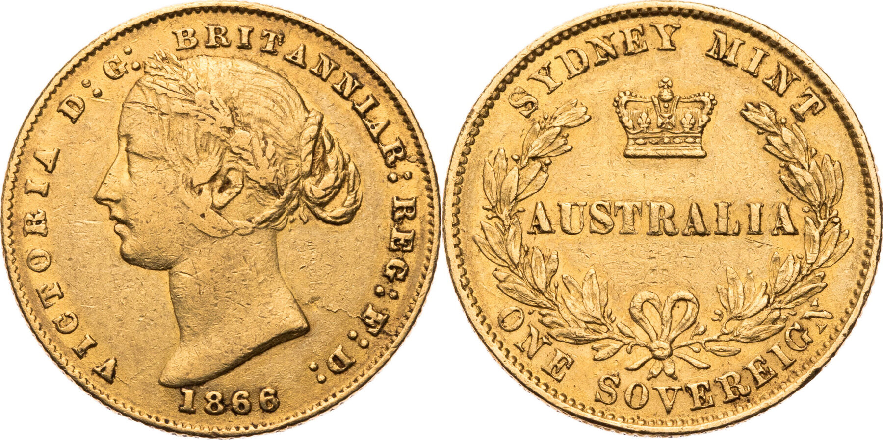 Australien 1 Sovereign 1866 Victoria (1837-1901) - Kursmünze (1857-1870 ...