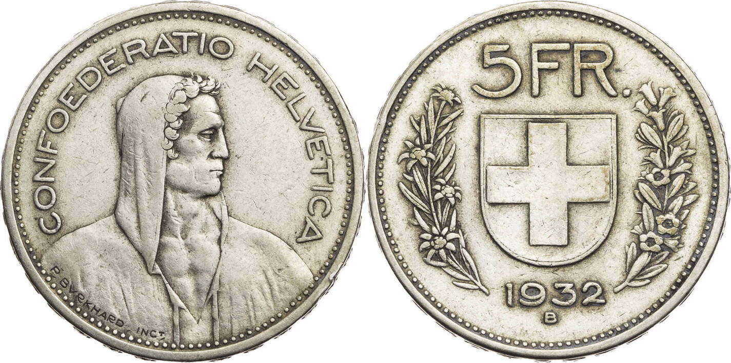 Schweiz 5 Franken 1932 B Alphirt - Kursmünze (1931-1969) ss | MA-Shops
