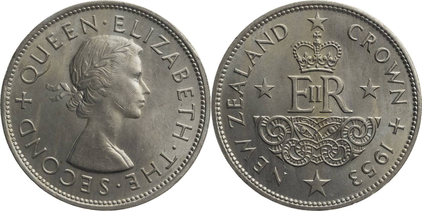 New Zealand Half Crown 1953 Elisabeth II. (1952-2022) - Auf ihre ...
