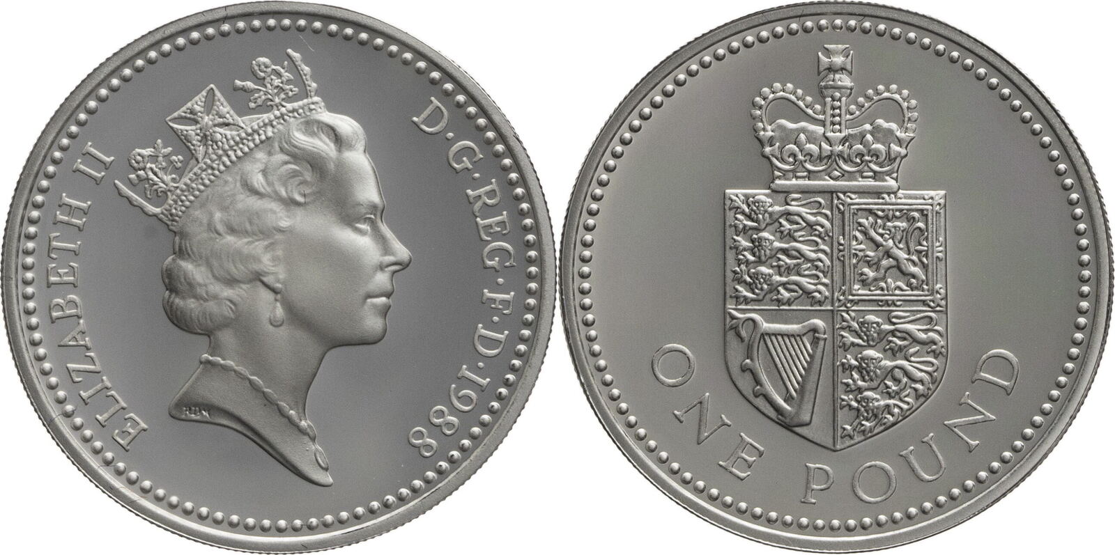 Gro britannien 1 Pound 1988 Elisabeth II 1952 2022 Heraldic gro-britannien-1-pound-1988-elisabeth-ii-1952-2022-heraldic
