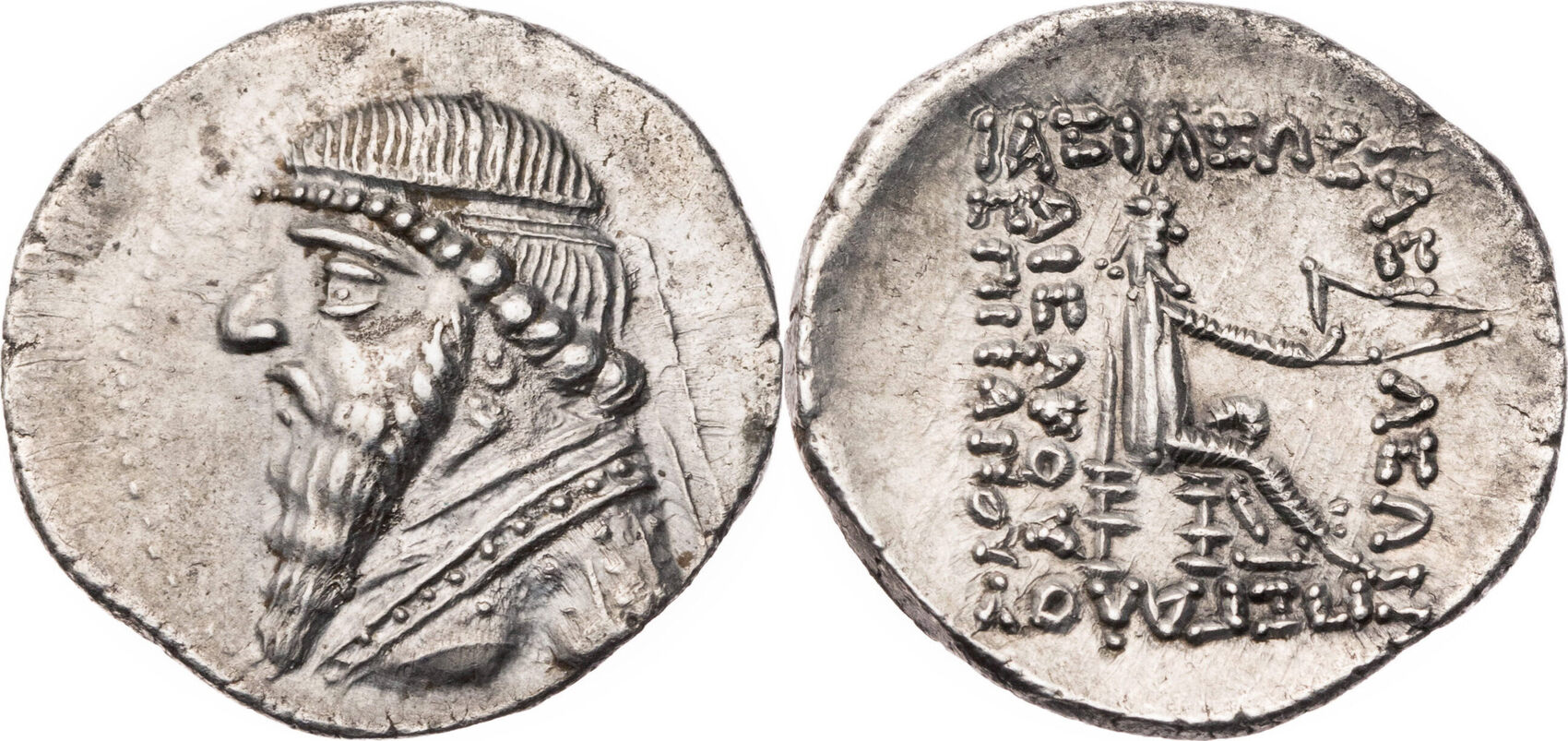 Parther, Königreich der Arsakiden Drachme 121-91 v. Chr. Mithradates II ...