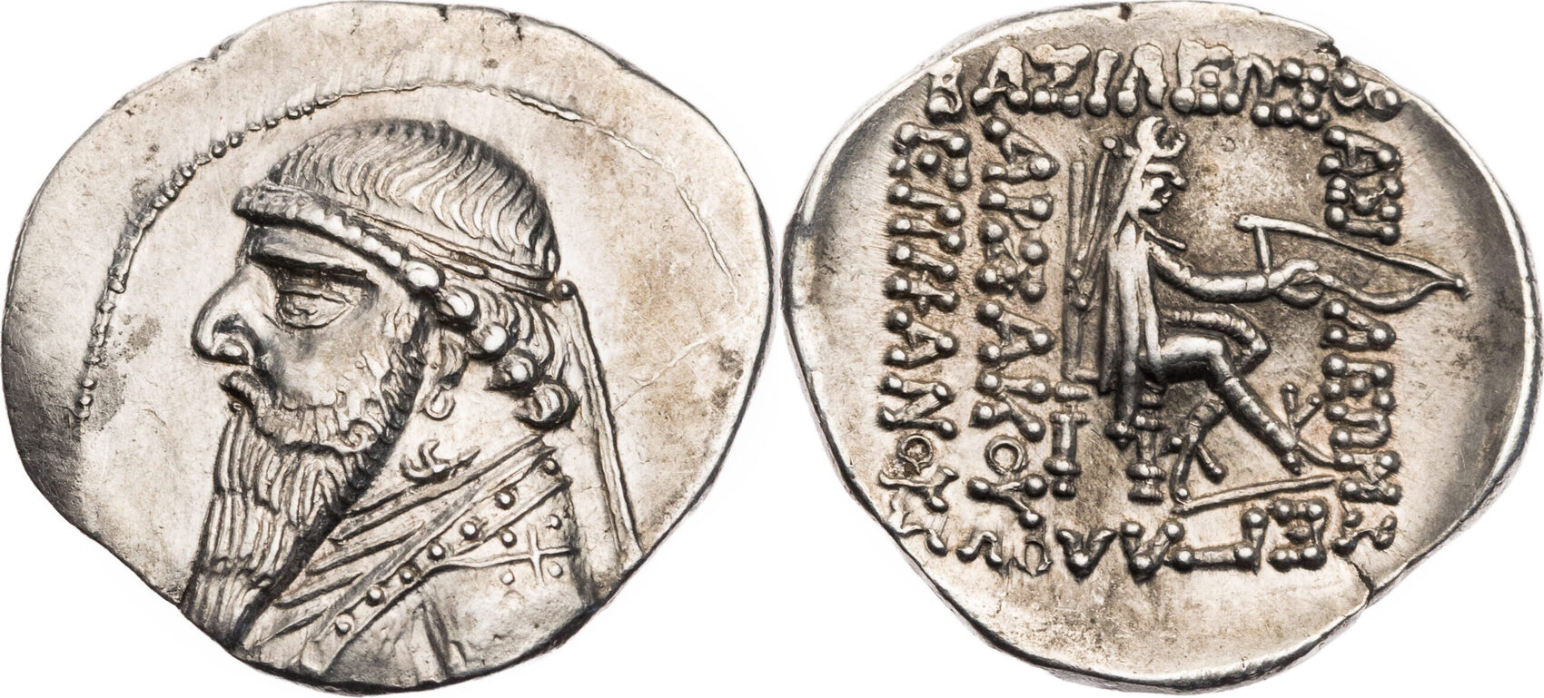 Parther, Königreich der Arsakiden Drachme 121-91 v. Chr. Mithradates II ...