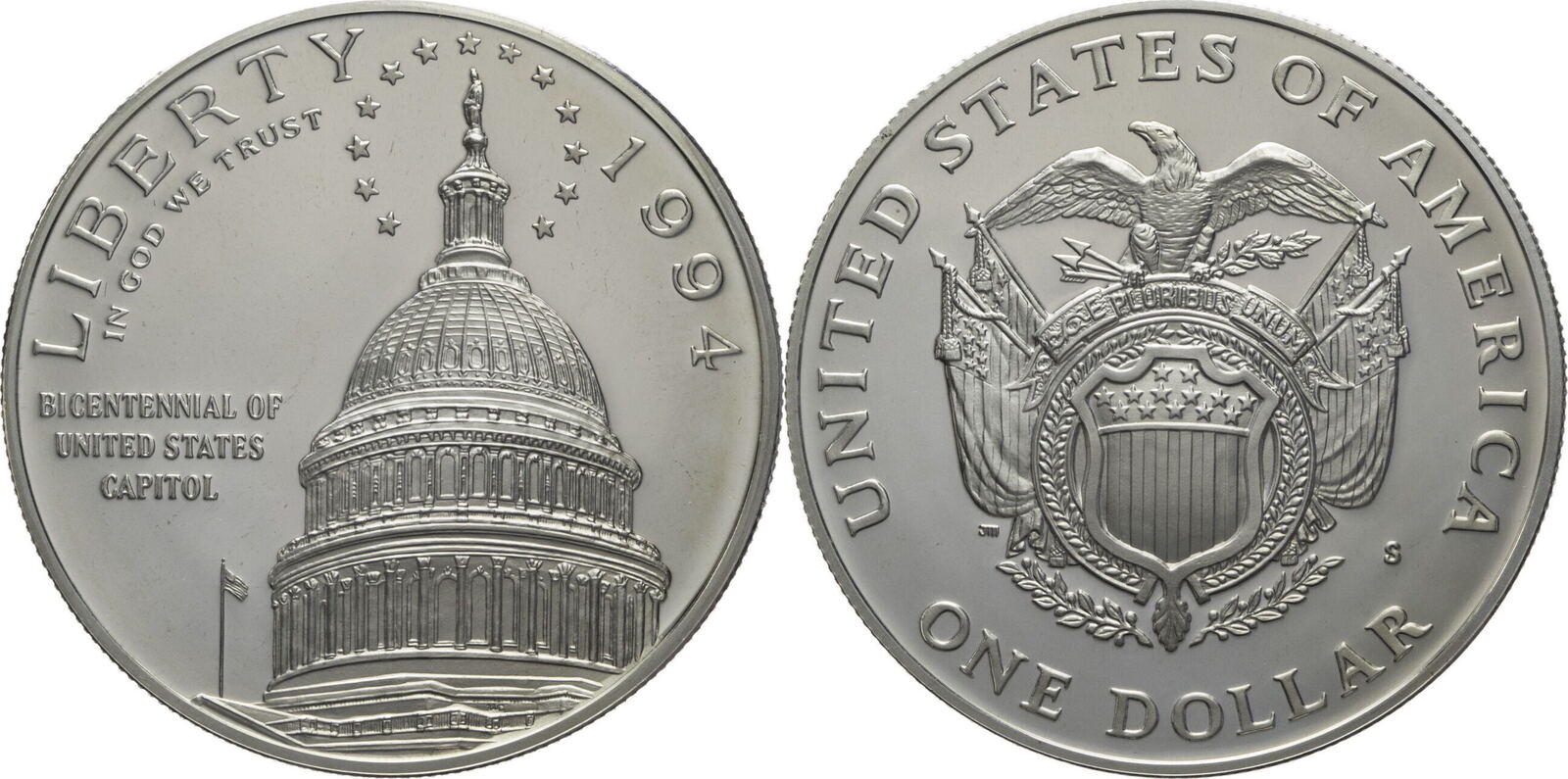 USA 1 Dollar 1994 S 200 Jahre U.S. Capitol PP | MA-Shops