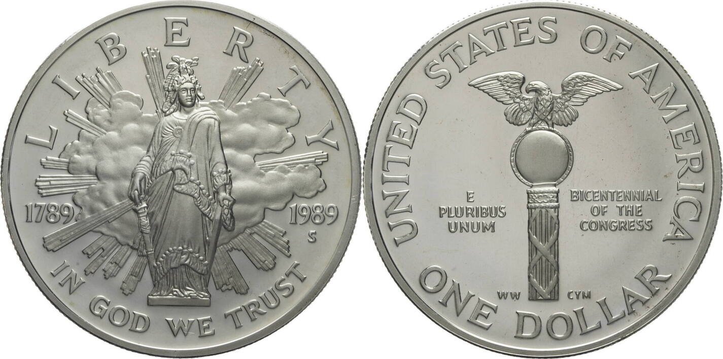 USA 1 Dollar 1989 S 200 Jahre Kongress PP | MA-Shops